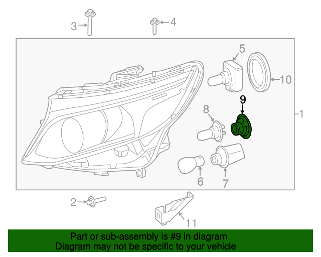 906826028264 - Park Lamp Bulb Socket 2016-2023 Mercedes-Benz Metris ...