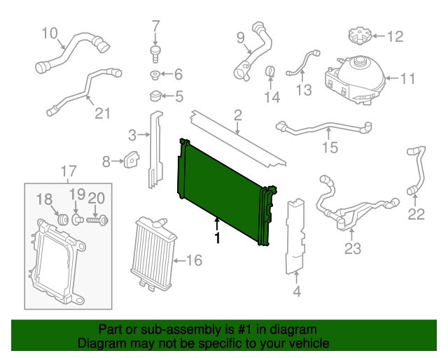 17118672104 - 2012-2018 BMW Radiator (17-11-8-672-104) | BMW of South ...