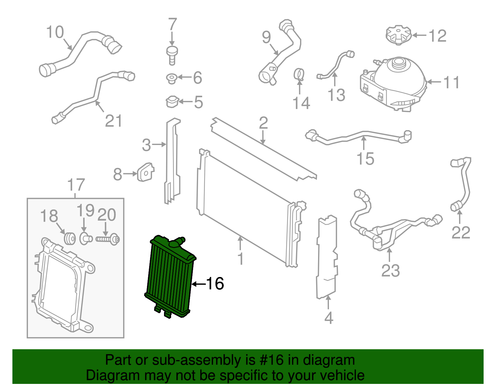 Genuine Auxiliary Radiator for 2012-2018 BMW | OEM Part# 17-11-7-600 ...