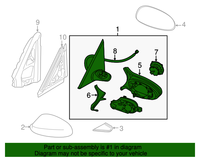 Genuine BMW 51-16-8-052-648 | Mirror Assembly | FREE Shipping on Most ...