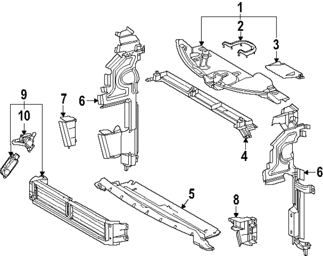 2021-2024 Toyota Sienna Radiator Support Air Deflector 16595-F0230 ...