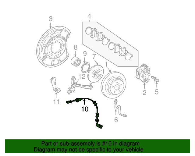 203-540-14-17 - ABS Wheel Speed Sensor 2001-2009 Mercedes-Benz ...