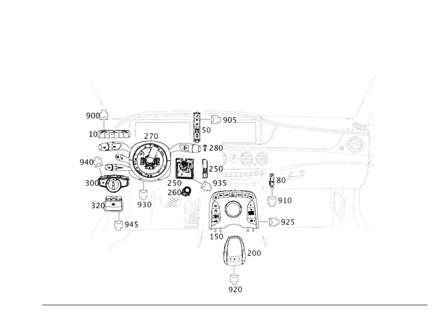 222-905-07-08 - Switch Block 2015-2020 Mercedes-Benz | Mercedes-Benz ...