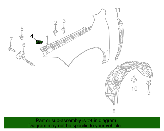 2009-2020 Mopar Fender U-Nut 6105242AA | TascaParts.com