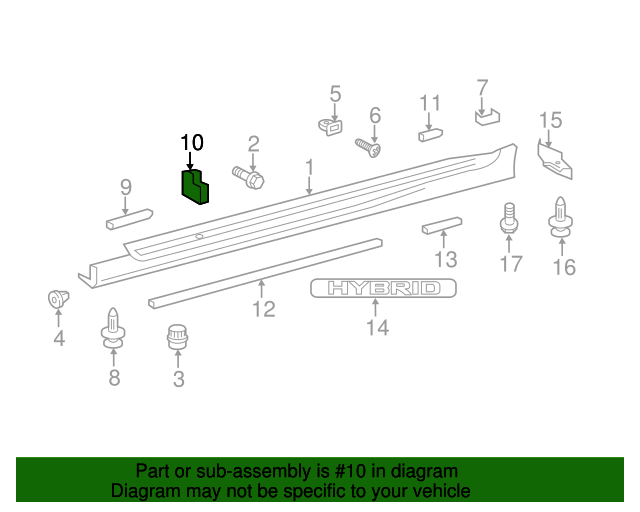 2013-2020 Lexus Rocker Molding Protector 75861-30161 | OEM Parts Online