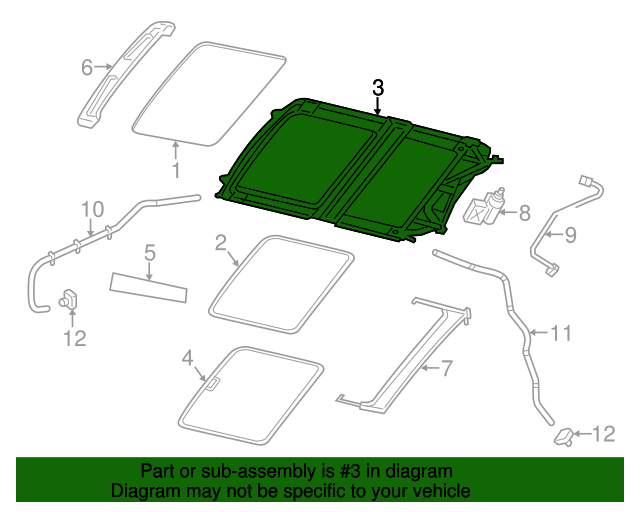 2011-2021 Mopar Sunroof Frame 68236780AA | TascaParts.com