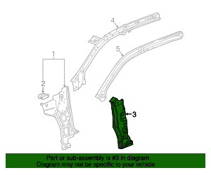 22843855 - Driver Side Body Hinge Pillar Outer Panel Reinforcement 2016 ...