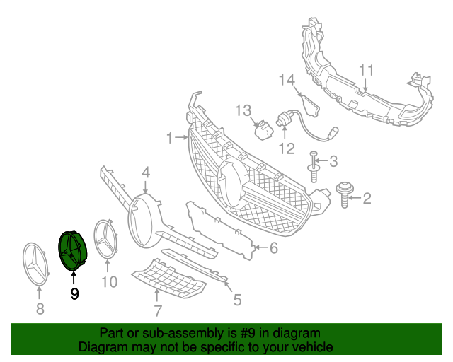 000-888-00-60 - Emblem Support 2011-2020 Mercedes-Benz | Mercedes-Benz ...