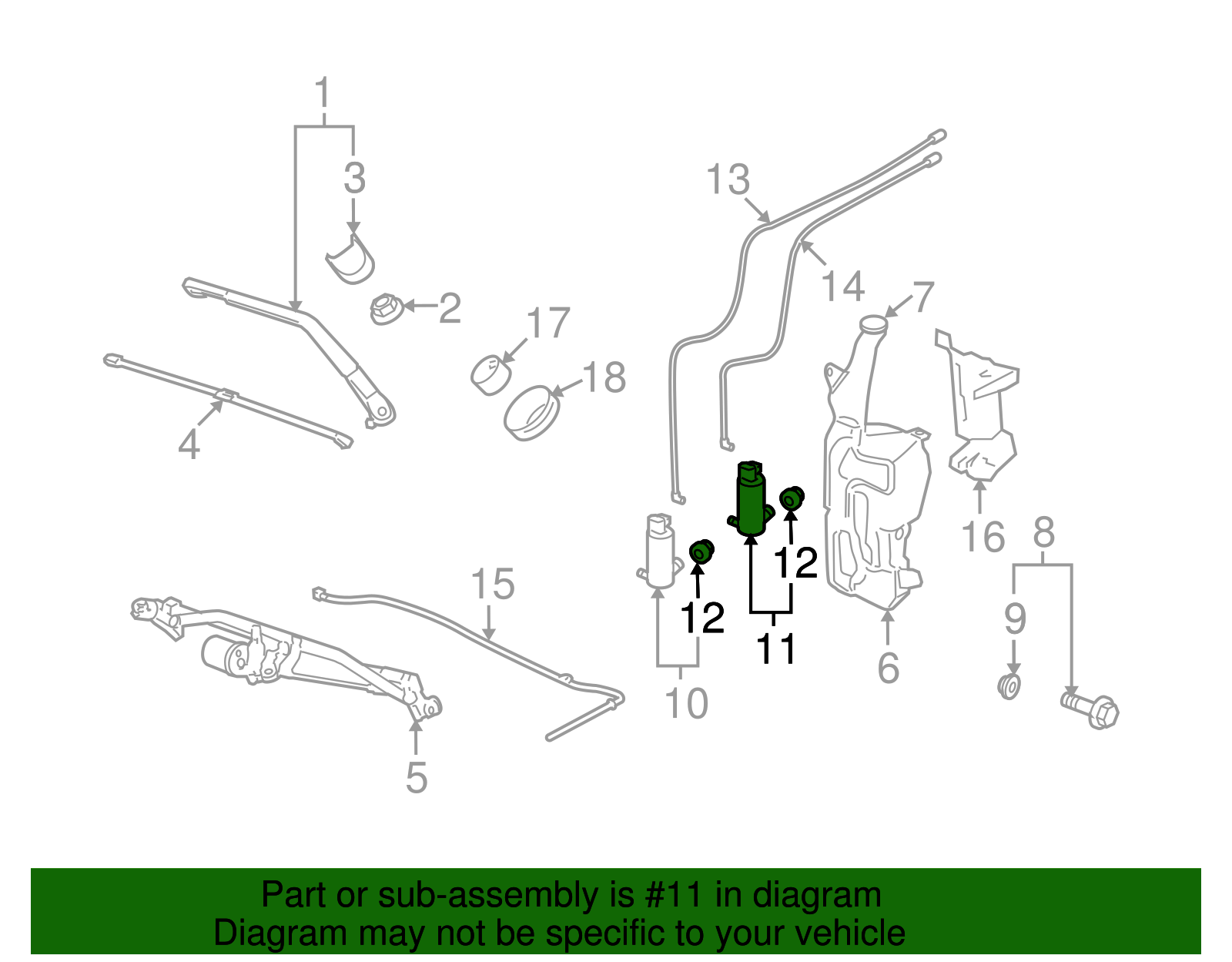 GM 20999343 Rear Window Washer Pump | Genuine GM & AC Delco OEM Parts ...