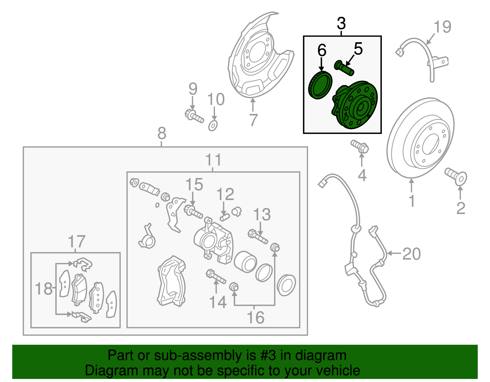 2011-2017 Hyundai Hub & Bearing Assembly 52710-3X000 | Retail ...