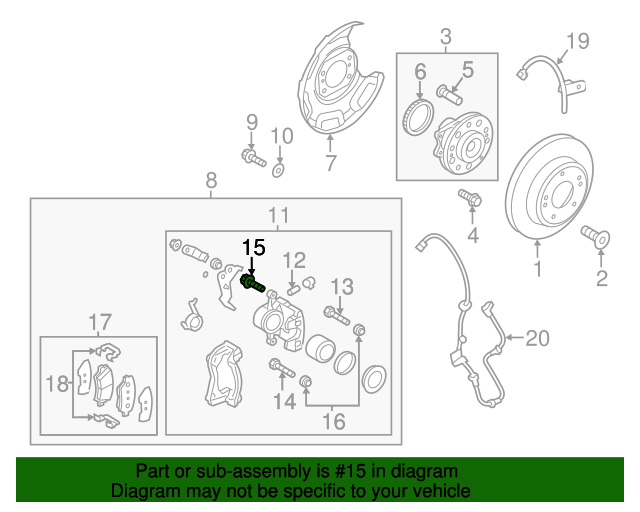 2006-2021 Hyundai Disc Brake Caliper Pin Bolt 58163-1G000 | OEM Parts ...