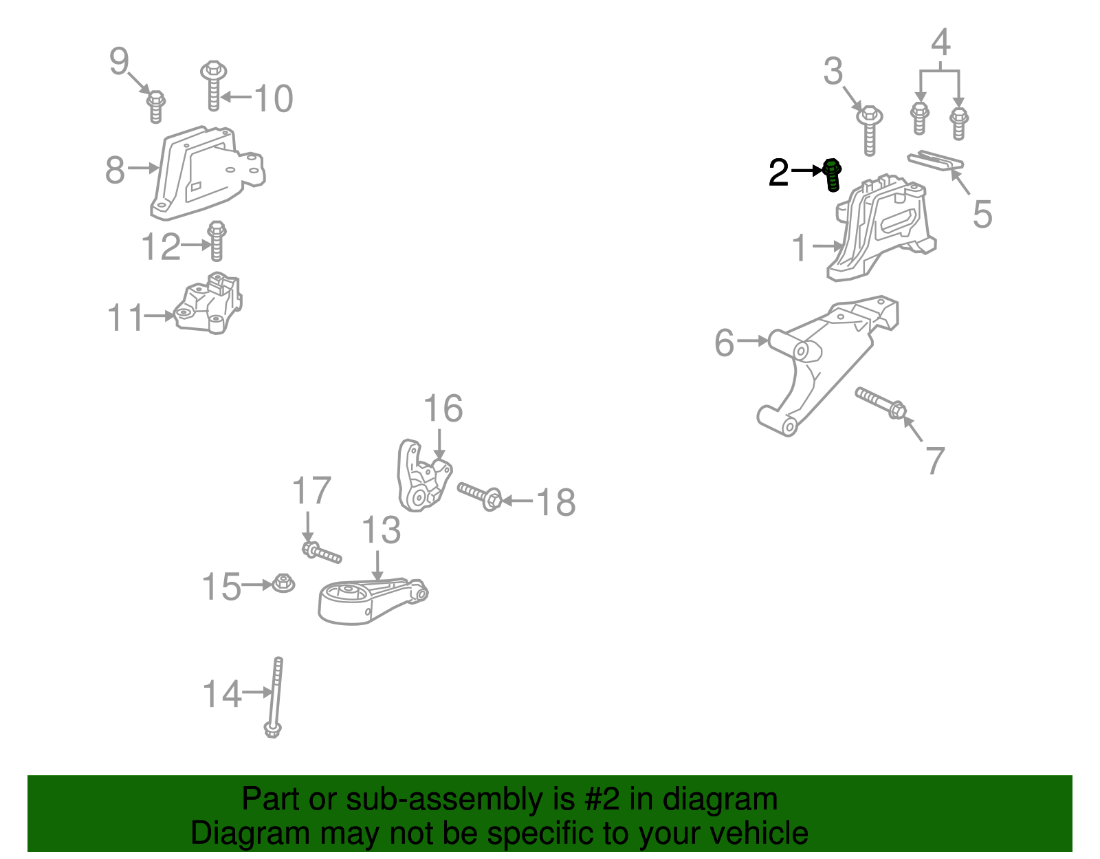 2010-2025 GM Engine Mount Bolt 11589275 GM | GMPartsDirect.com