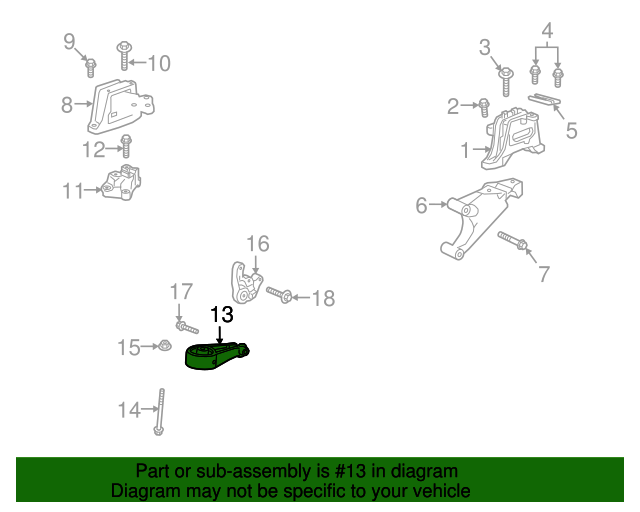 2018-2024 GM (Replaces 84146942) Transmission Mount Strut 86804556 GM ...