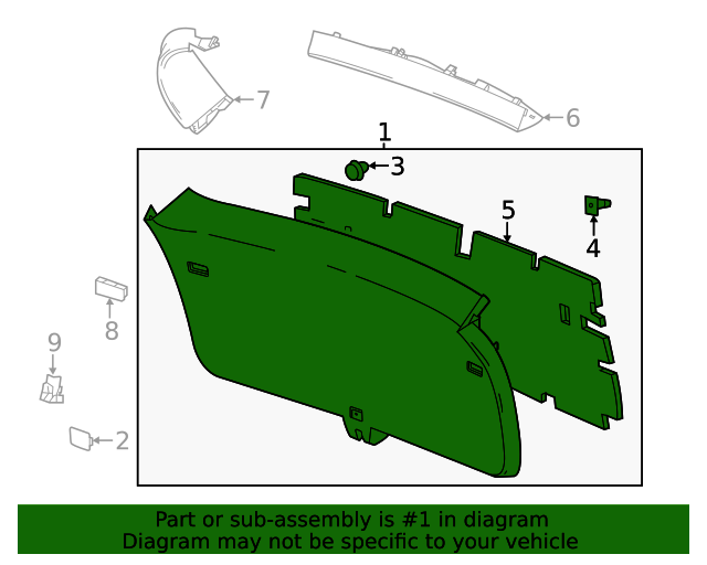 2020-2022 Cadillac XT6 Lower Gate Trim 84797674 | GMPartsDirect.com