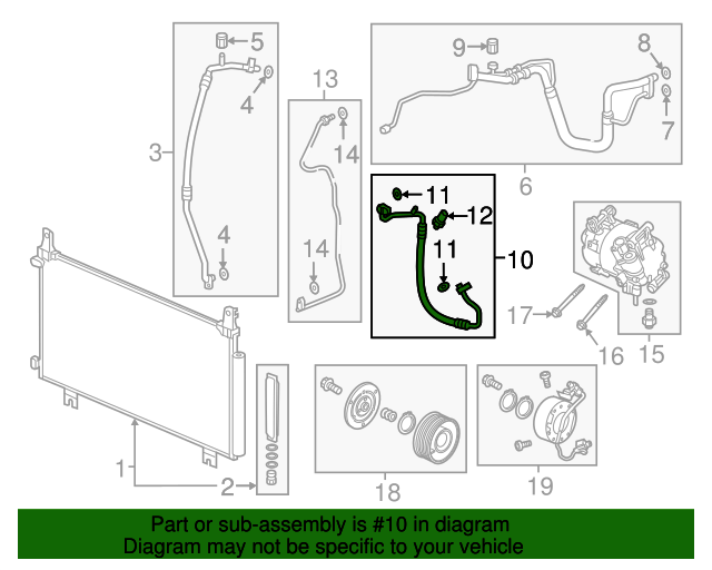 80315-TLC-A01 - Hose, Discharge 2017-2019 Honda CR-V | Honda Parts Online