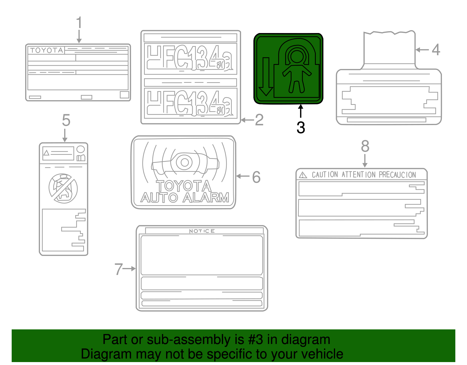 2012-2023 Toyota Child Lock Label 69339-06040 | Toyota Parts Center