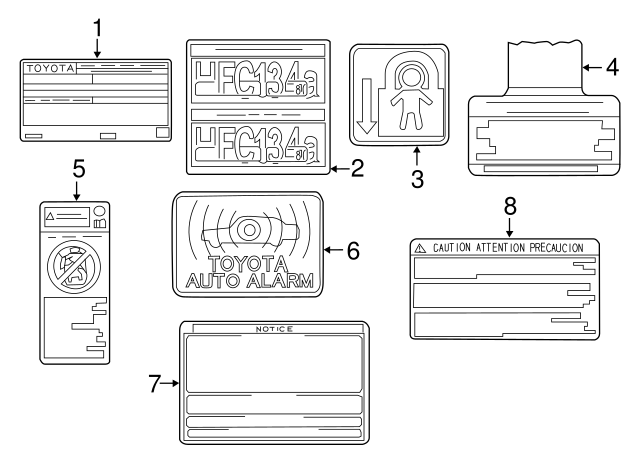 74515-06010 - Anti-Theft Label - 2007-2024 Toyota | Sparks Parts