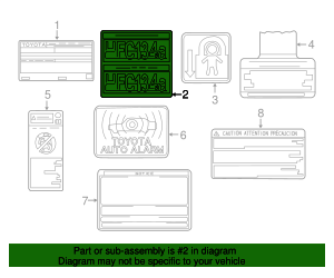 2018-2021 Toyota Tundra AC Label 88723-0C100 | Toyota Parts Center