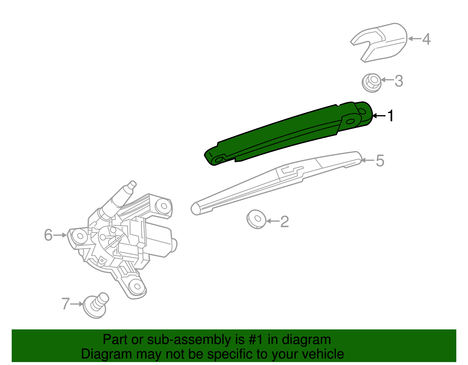 2017-2020 GM Rear Window Wiper Arm 13419000 GM | GMPartsDirect.com
