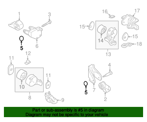 2002-2012 Kia Motor Mount Nut 13396-12007B | TascaParts.com