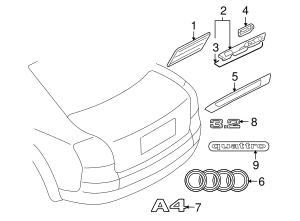 2002-2009 Audi Deck Lid Handle 8E0-827-576-3FZ | Audi USA Parts
