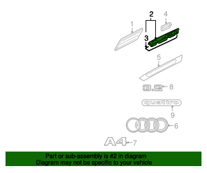 2002-2009 Audi Deck Lid Handle 8E0-827-576-3FZ | Audi USA Parts