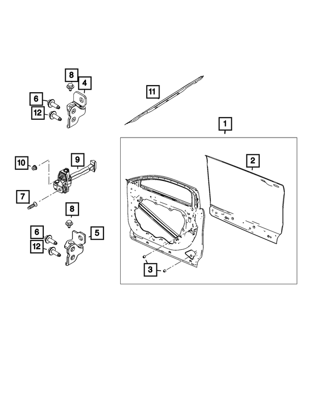 68306515AA - Door Upper Hinge, Left 2017-2024 Mopar | Mopar Wholesale Store