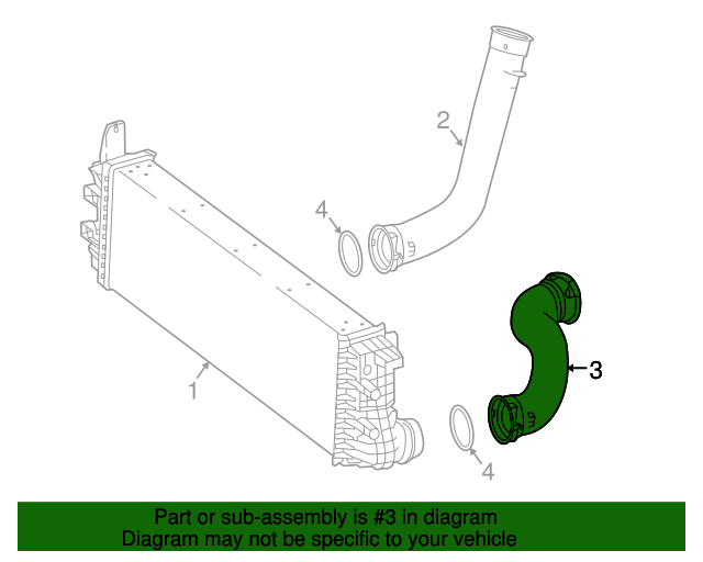 447-528-02-82 - Inter-Cooler Hose 2016-2023 Mercedes-Benz Metris ...
