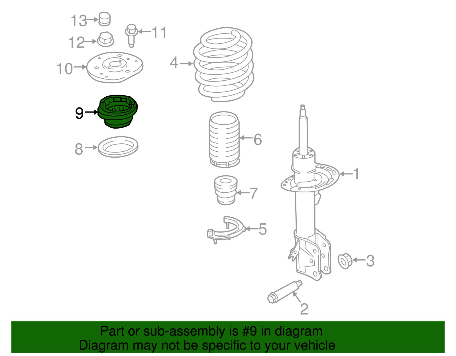 Genuine OEM Ford Part - Strut Bearing F2GZ-18198-B | Genuine OEM Ford ...