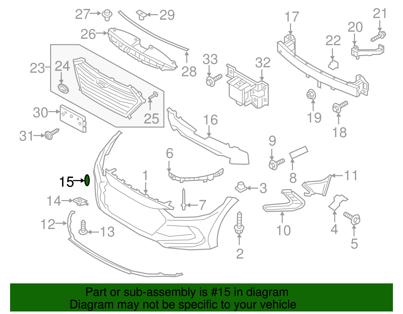 2017-2018 Hyundai Elantra Tow Eye Cap 86588-F2500 | World OEM Parts Hyundai