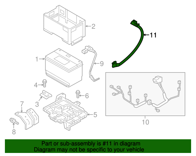 91860-B8500 - Battery Ground Strap 2013-2019 Hyundai | AutoNationParts.com