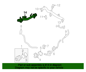 2005-2010 Nissan Water Pipe 21021-EA20A | OEM Parts Online