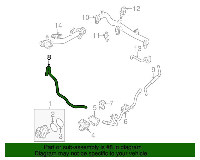 14055-EA20A - Engine Coolant Hose 2005-2021 Nissan | Nissan Parts ...