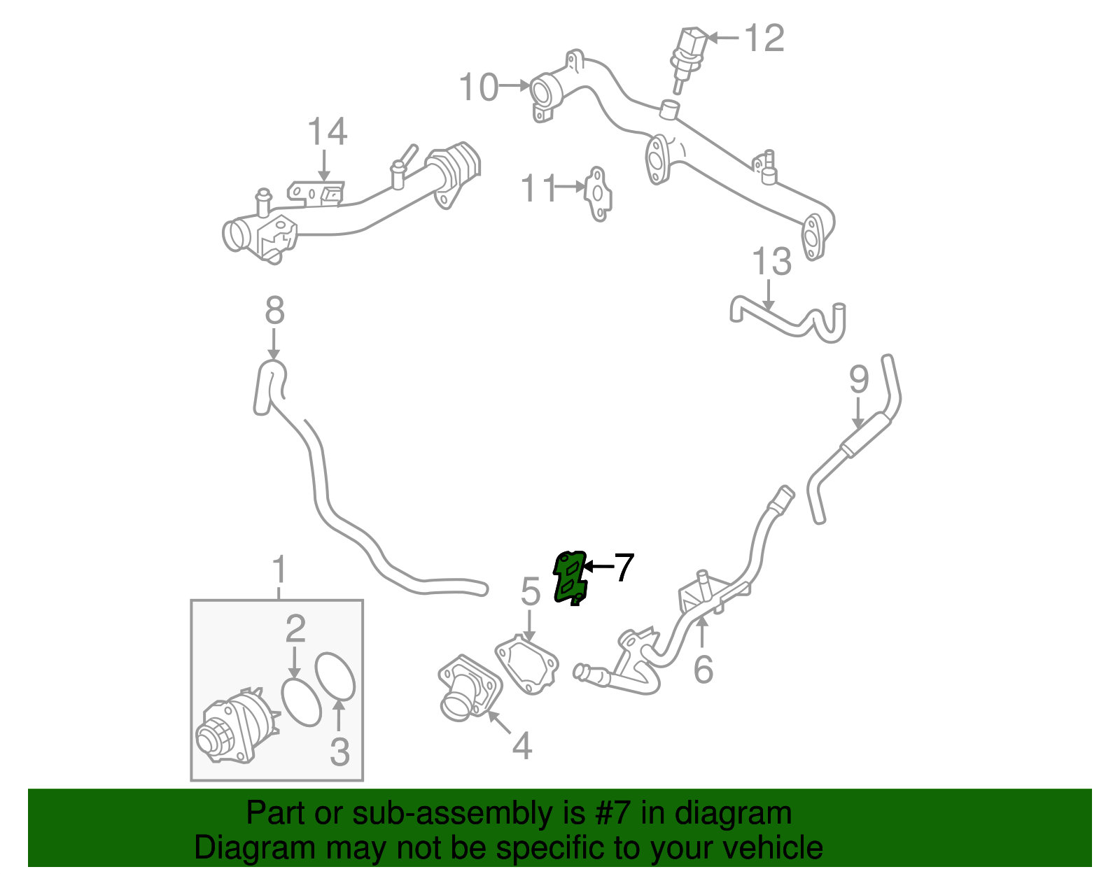 1995-2021 Nissan Engine Coolant Water Inlet Gasket 13050-31U05 ...
