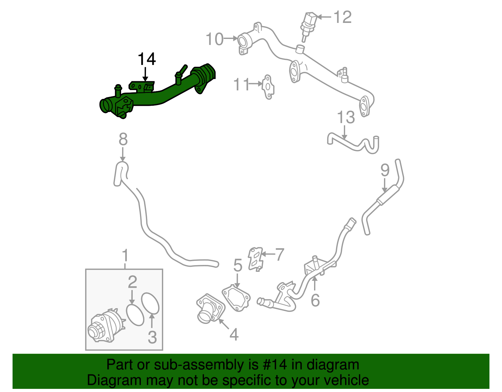 2011-2021 Nissan Water Pipe 21021-ZL00B | Bill Kay Nissan Parts