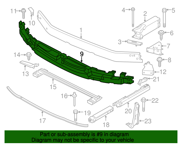 51-11-8-059-281 - Bumper Impact Absorber 2016-2019 BMW X1 ...