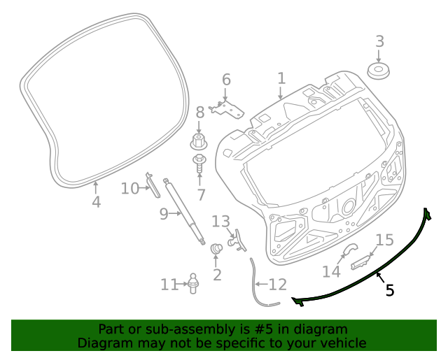51-76-7-436-564 - Liftgate Seal 2018-2023 BMW X2 | AutoNationParts.com