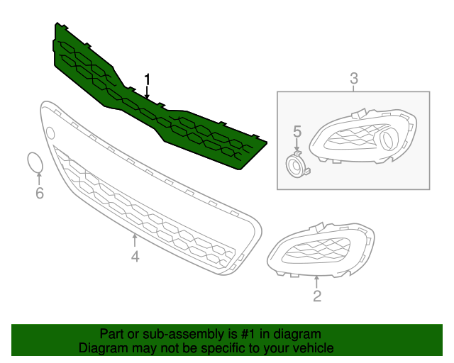 86351-1W200 - Upper Grille 2012-2015 Kia Rio | Kia.Parts Store