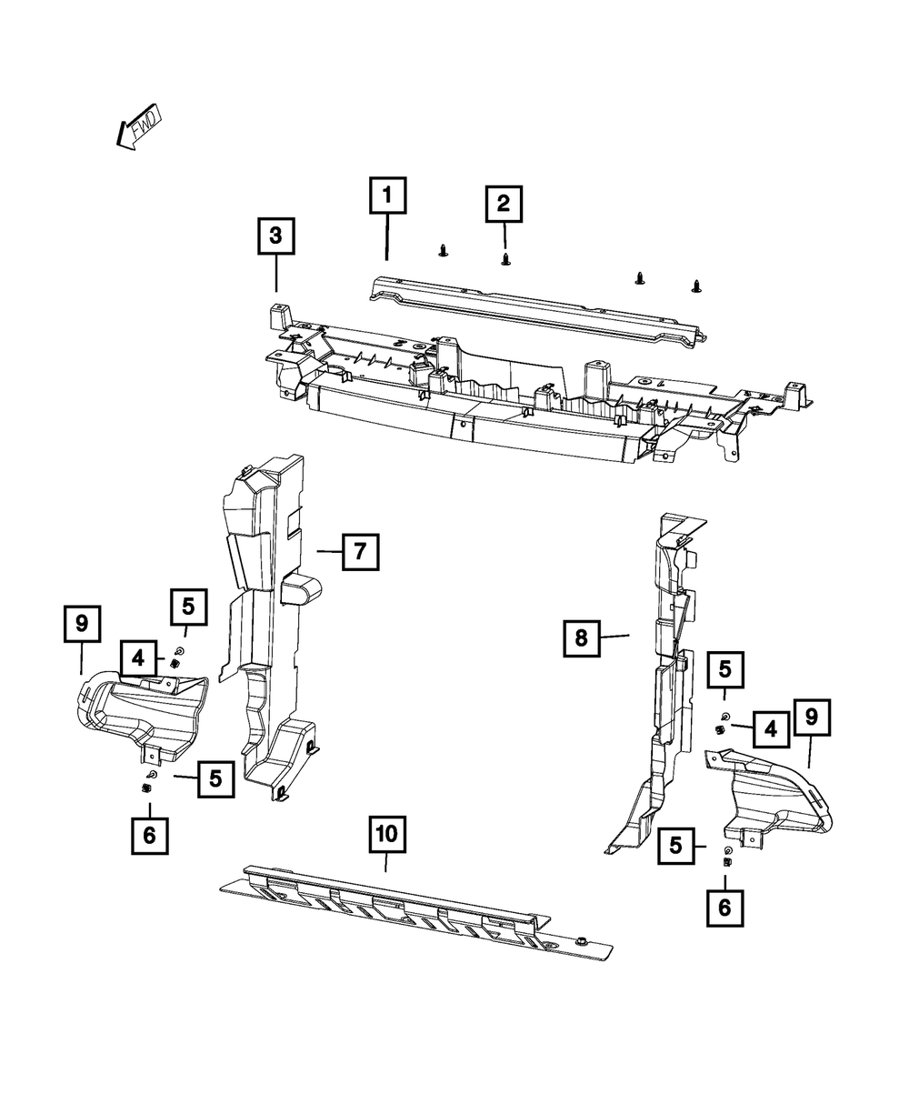 2019-2022 Jeep Cherokee Air Inlet Baffle, Right 68286906AA | Mopar eStore