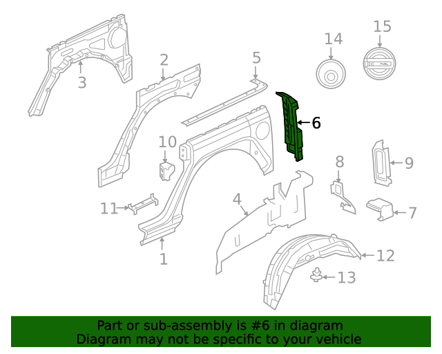 2018-2020 Jeep Wrangler Panel-Taillamp Mounting - Driver's Side (LH ...