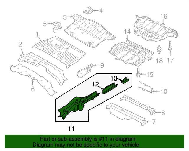 G5511-5SPAA - Side Rail Assembly 2020-2024 Nissan LEAF | Nissan Parts ...
