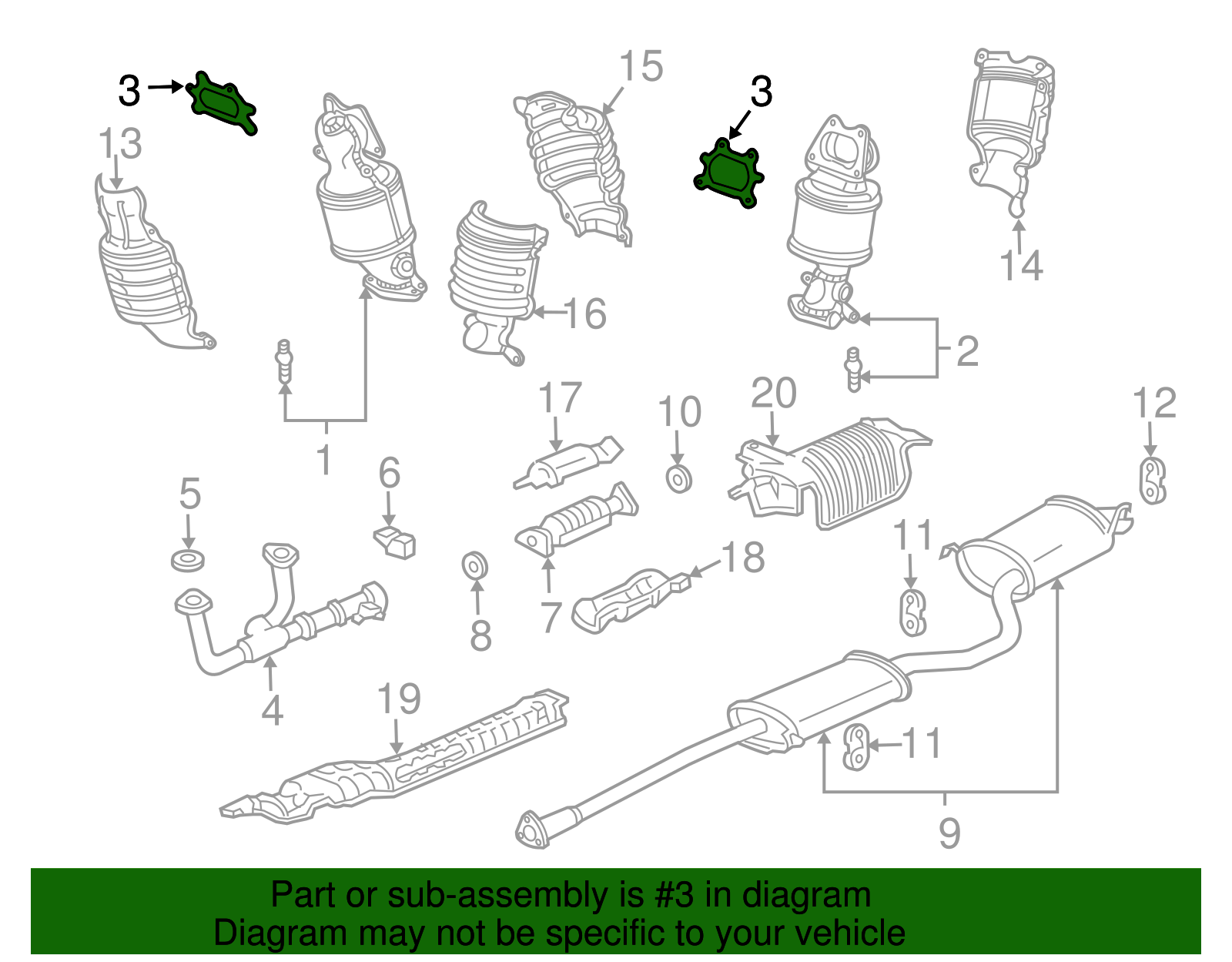 18115-R70-A01 - Exhaust Manifold Gasket 2008-2017 Honda | Honda Parts ...