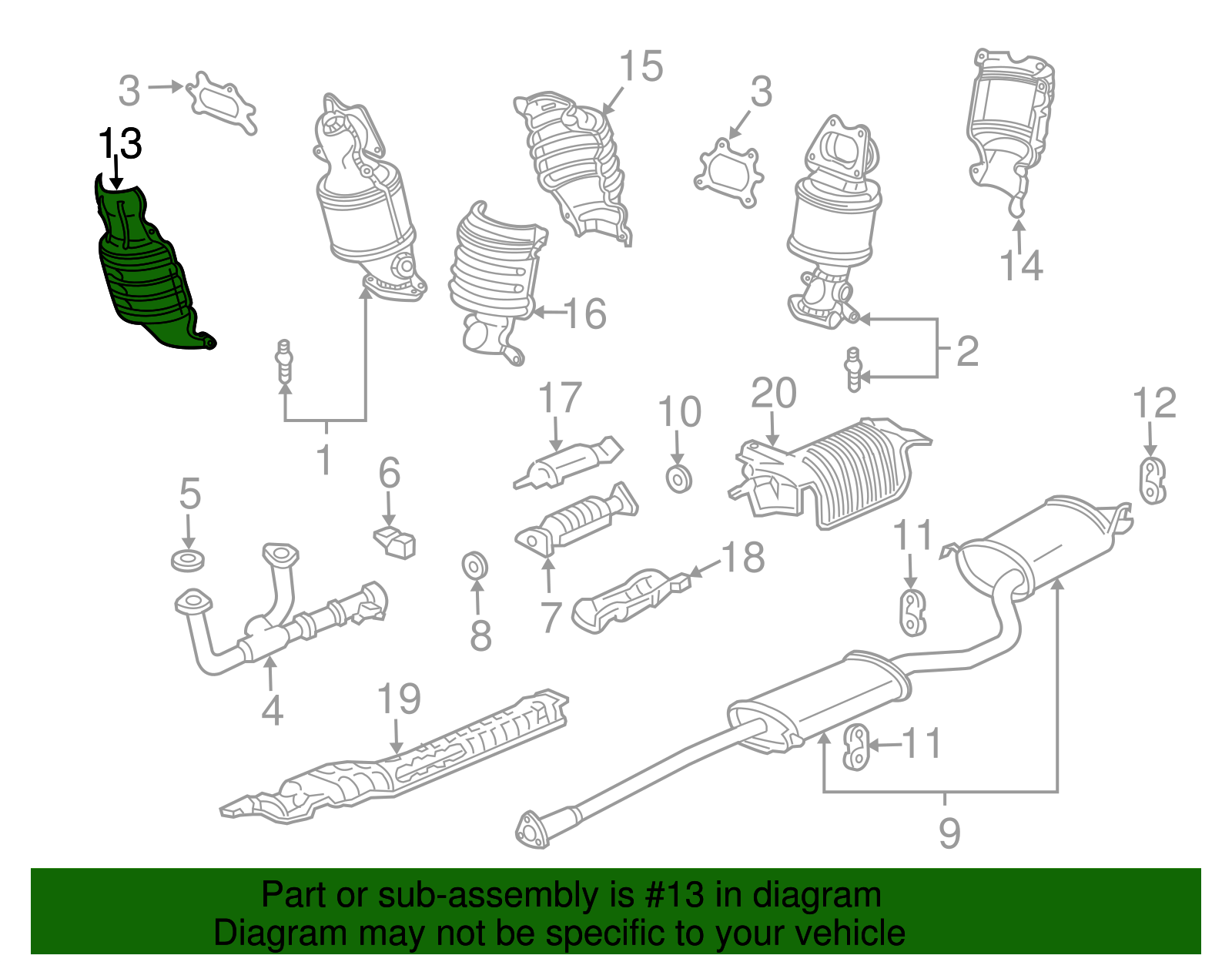OEM 2008-2015 Honda Catalytic Converter Heat Shield 18121-R70-A00 ...