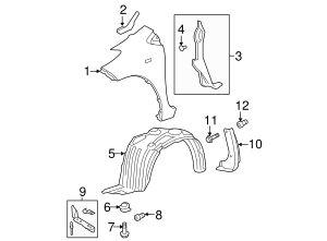 1996-2012 Toyota Fender Liner Clip 90467-05128 | Toyota Parts Center