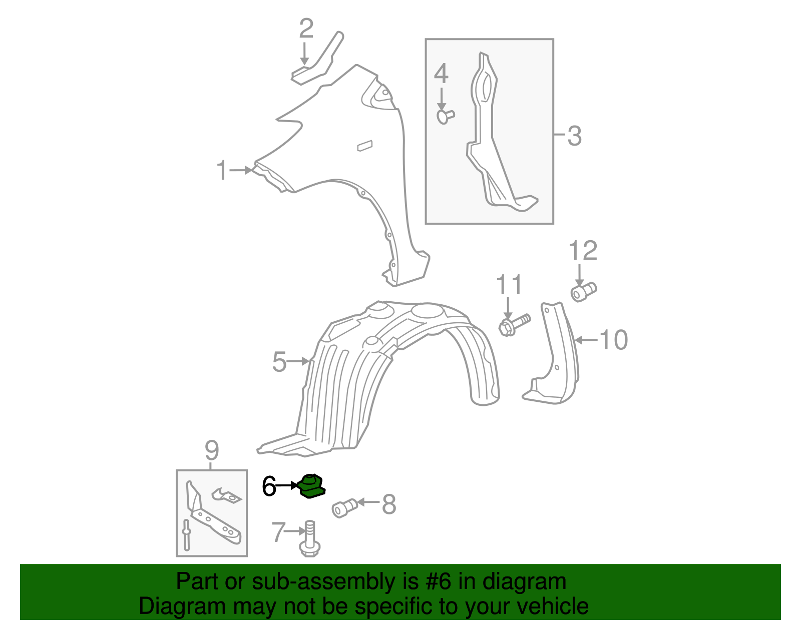 Genuine Toyota Fender Liner Clip part# 90467-05128 for 1996-2012 Toyota ...