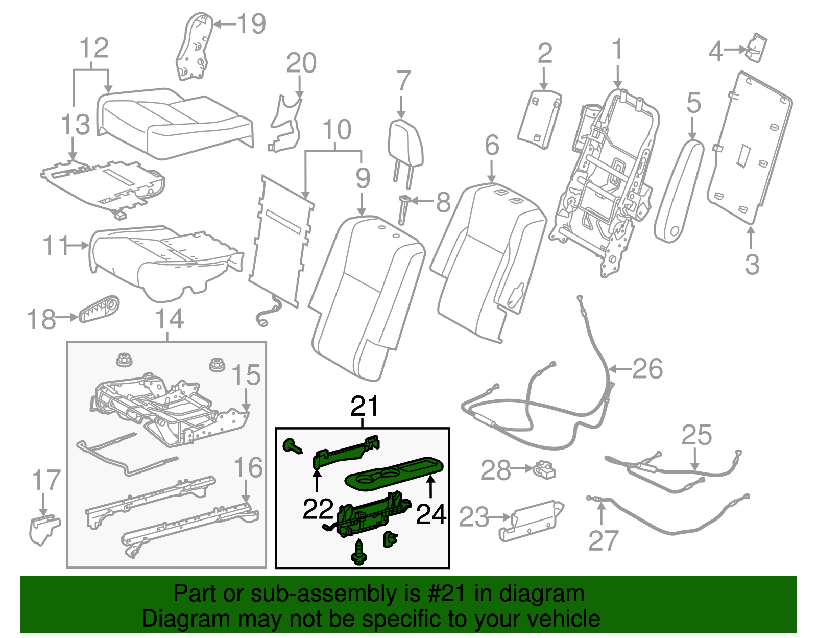 2014-2019 Toyota Highlander Cup Holder 78060-0E010-C3 | Toyota Parts Center