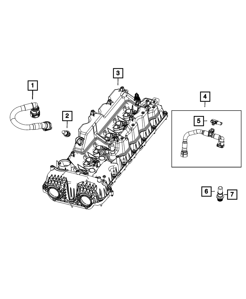 68358482AB - PCV Valve To Intake Manifold Hose 2025 Ram 1500 | Big 3 ...