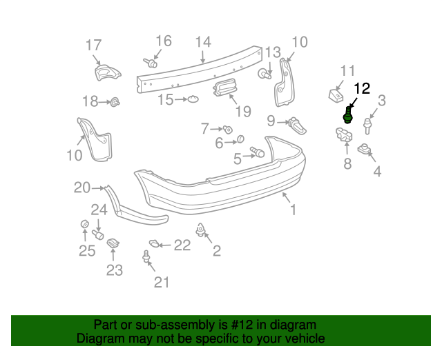 2000-2016 Toyota Rocker Molding Fastener 90159-60561 | Toyota Parts Center