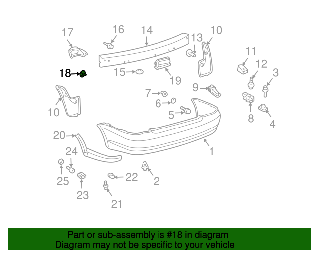 2003-2010 Toyota Upper Tie Bar Seal 53882-30040 | Toyota Parts Center