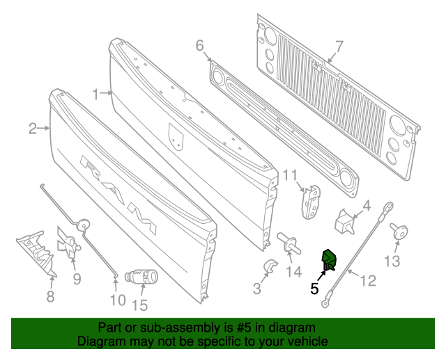 2009-2020 Mopar Tail Gate Bumper 55372833AC | TascaParts.com